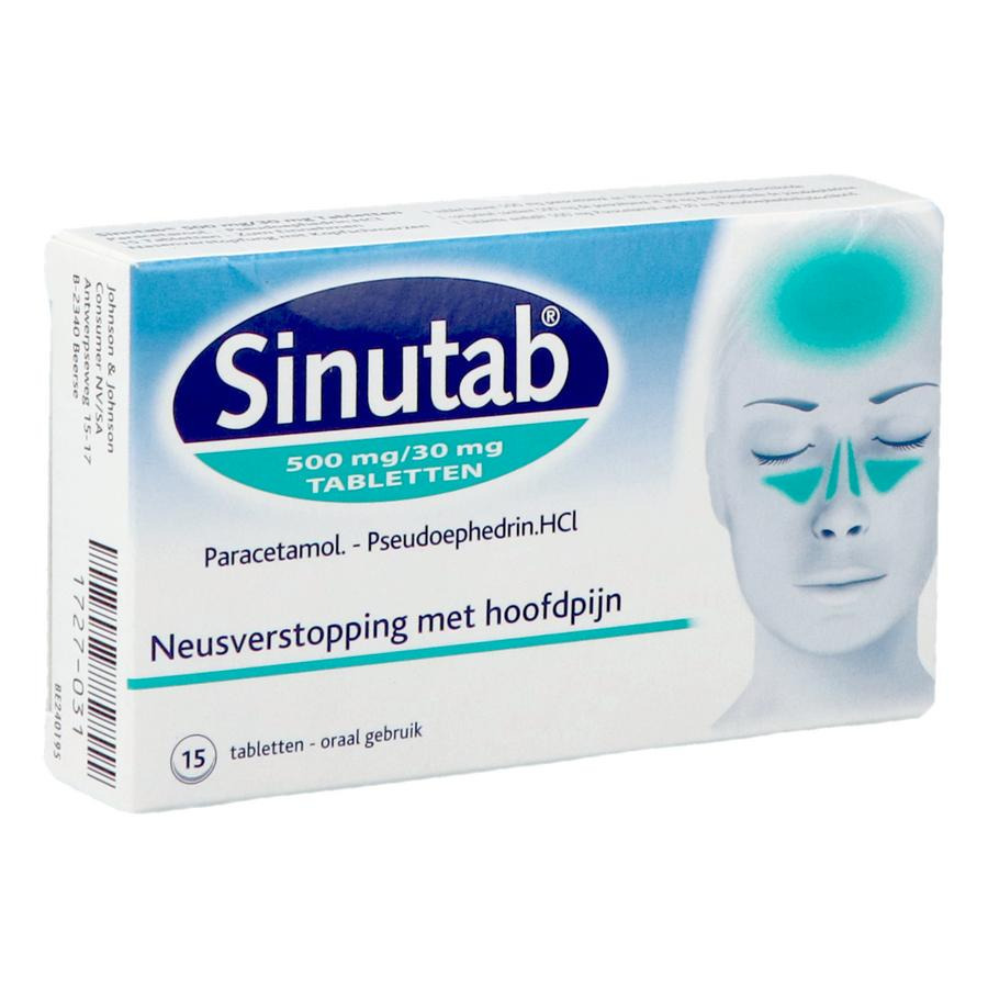 Sinutab 500/30mg comp 15 kopen? | Multipharma.be