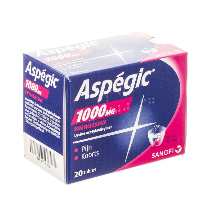 Achetez Aspegic 1000 pulv 20x1000mg ad en ligne ? | Multipharma.be