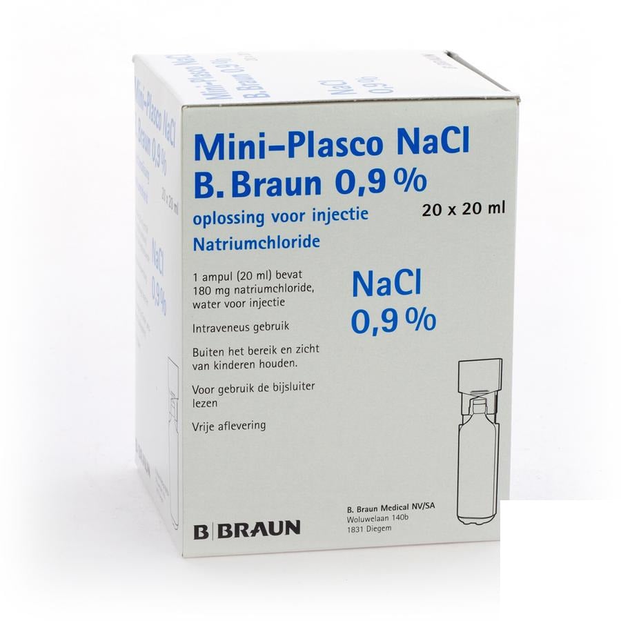 Achetez Mini plasco nacl 0,9 % amp20x20ml en ligne ? | Multipharma.be