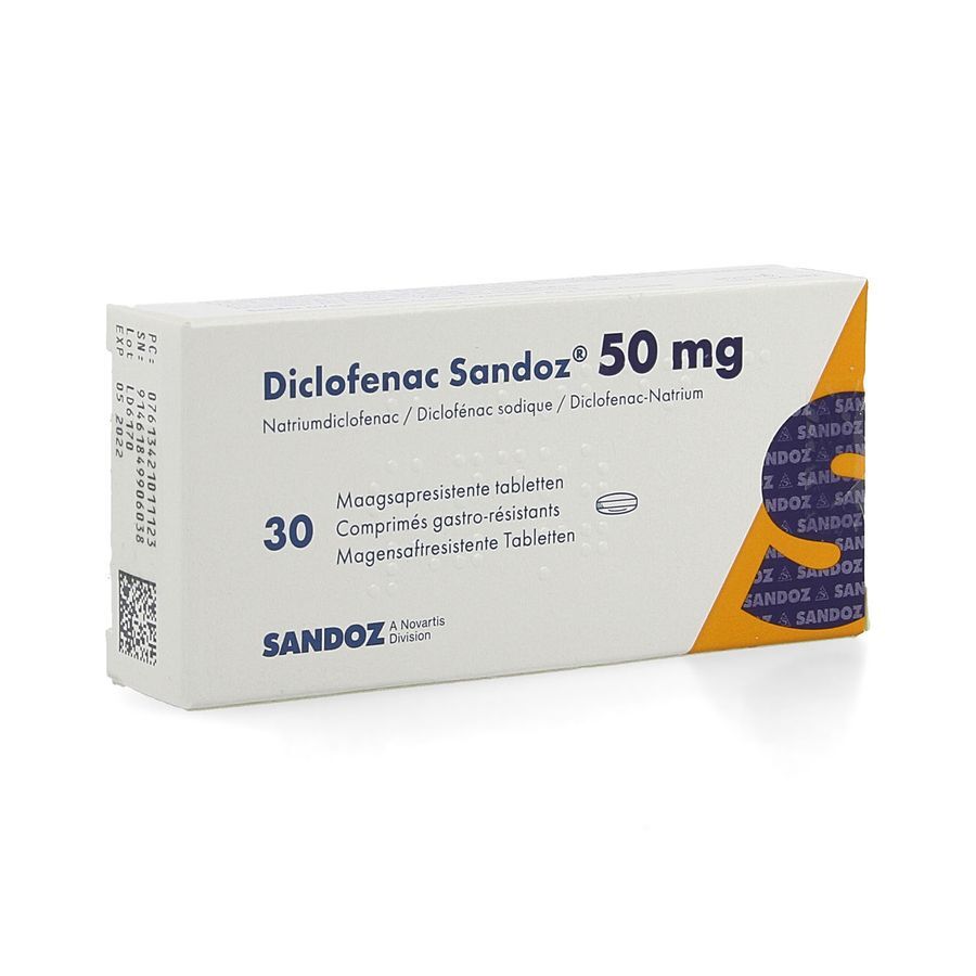 Achetez Diclofenac sandoz 50mg tabl 30x 50mg en ligne ? | Multipharma.be