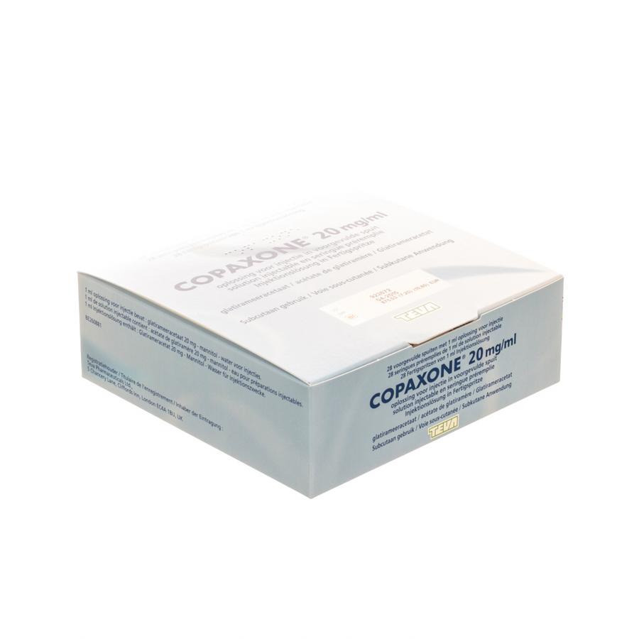 Copaxone 20mg/ml opl inj voorgevulde spuit 28 kopen? | Multipharma.be