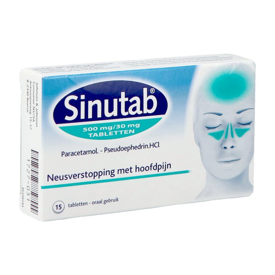 Sinutab 500/30mg comp 15 kopen? | Multipharma.be