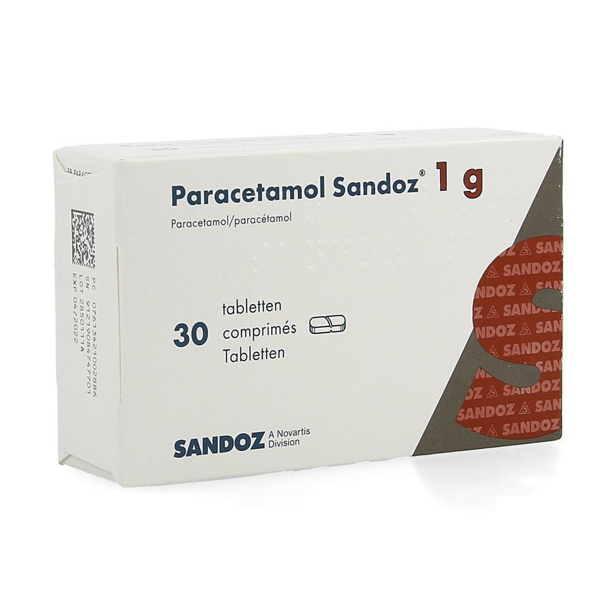 Paracetamol 1g sandoz tabl 30 kopen? | Multipharma.be