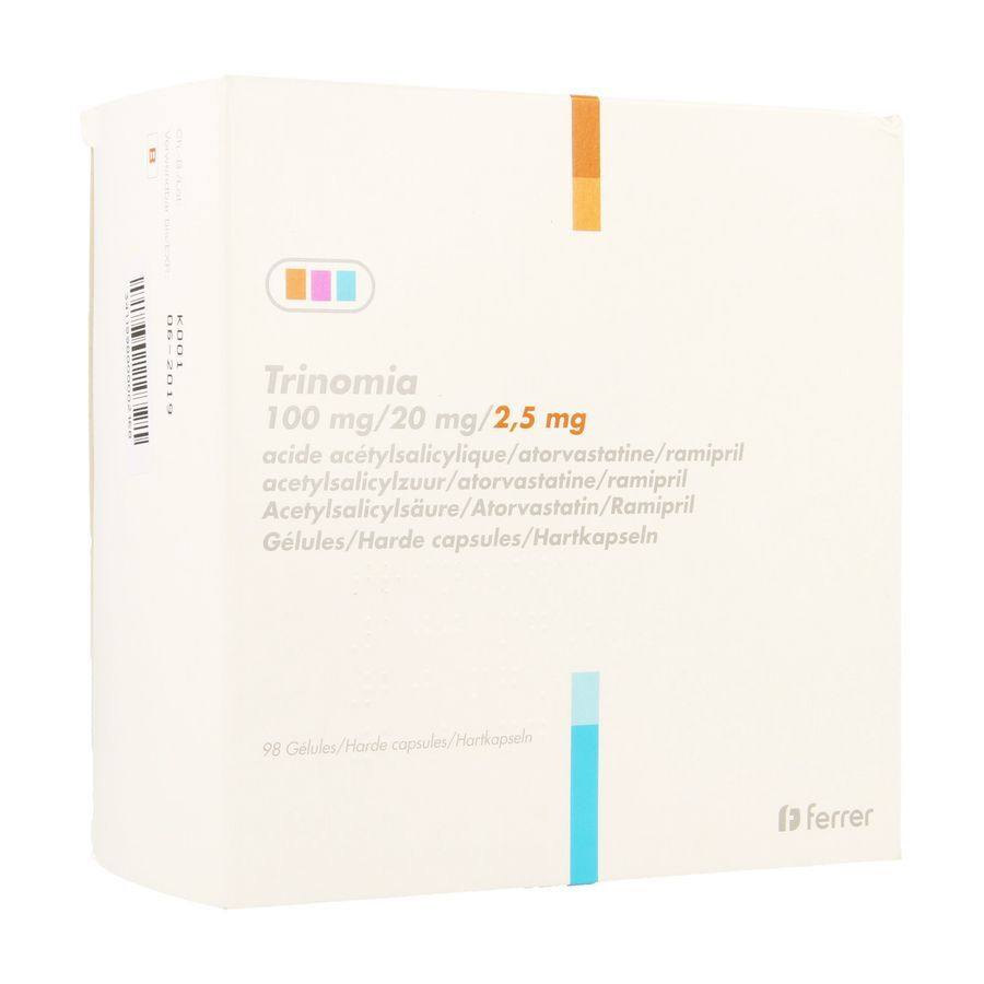 Achetez Trinomia 100mg/20mg/ 2,5mg caps dur 98 en ligne ? | Multipharma.be