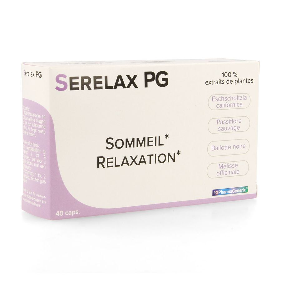 Achetez Serelax PG pharmagenerix blister 40pc en ligne ? | Multipharma.be