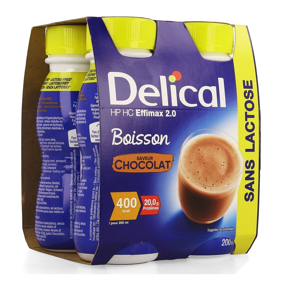 Achetez Delical Effimax 2.0 Chocolat 4x200ml en ligne ? | Multipharma.be