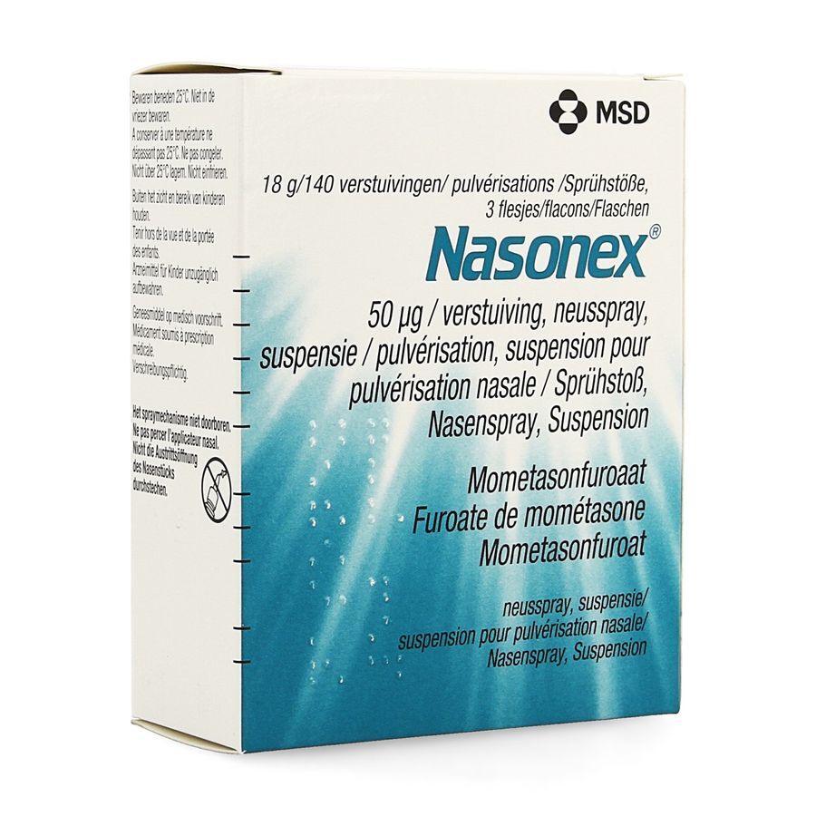 Nasonex neusspray 50mcg/verst 140 verstuiv. fl 3 kopen? | Multipharma.be