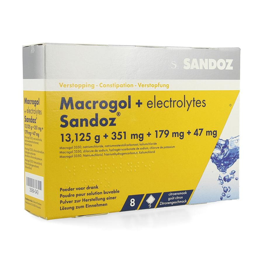 Macrogol + electrolytes Sandoz poeder ciroensmaak 8zakjes kopen ...
