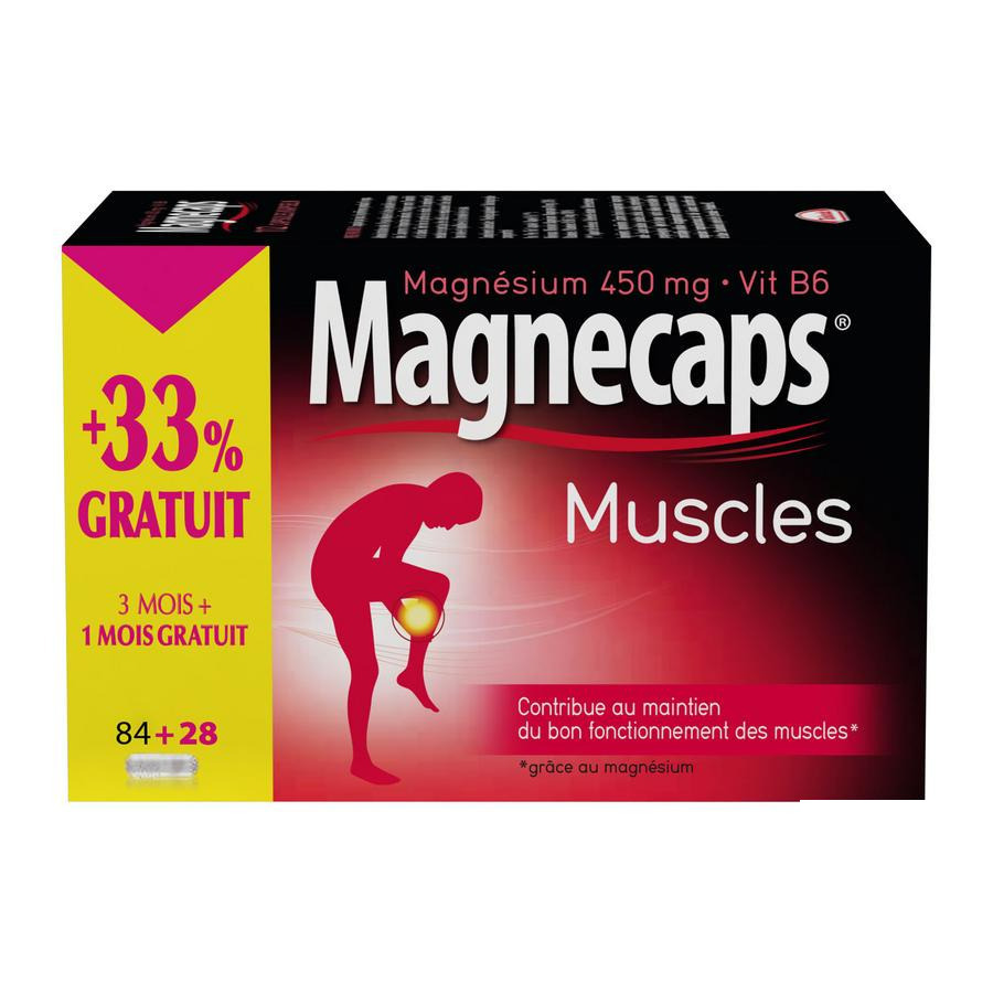 Achetez Magnecaps muscles caps 84+28 promopack en ligne ? | Multipharma.be