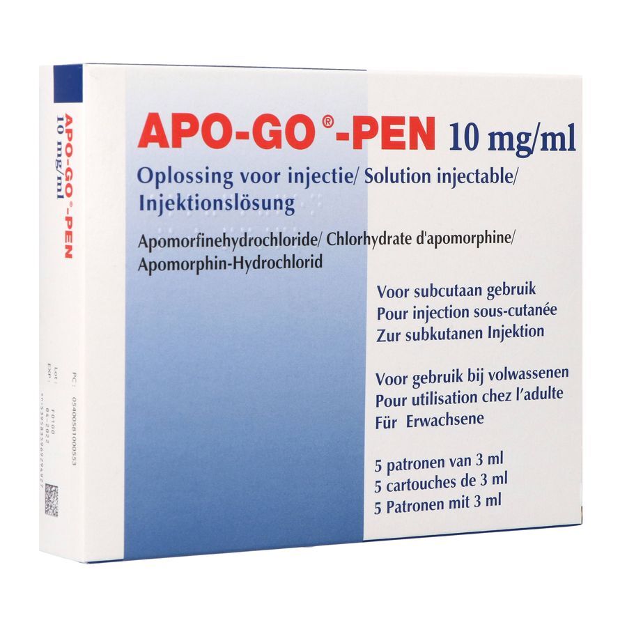 Achetez Apo-go-pen 10mg/ml 5 stylo 3 ml sol inj en ligne ? | Multipharma.be