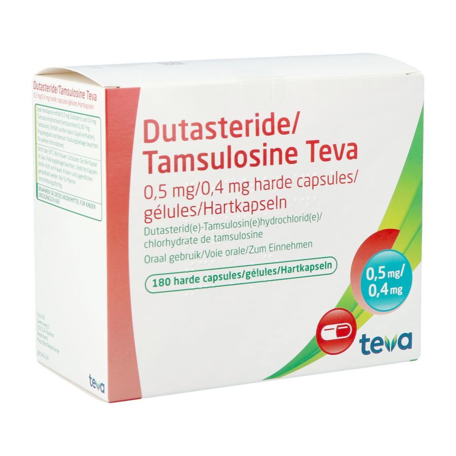 Dutasteride tamsulosine teva 0,5mg/0,4mg caps 180 kopen? | Multipharma.be