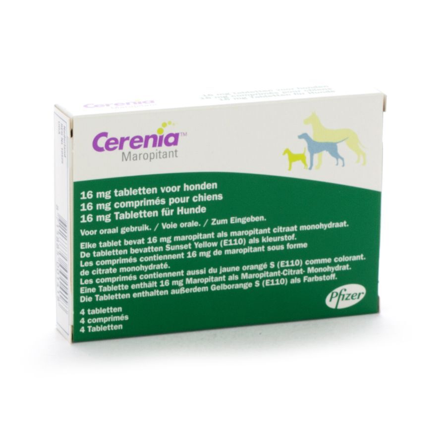 Achetez Cerenia 16mg comp 4 pour chiens en ligne ? | Multipharma.be