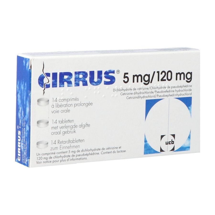 Cirrus 5mg/120mg 14 tabl. verl. afgifte kopen? | Multipharma.be