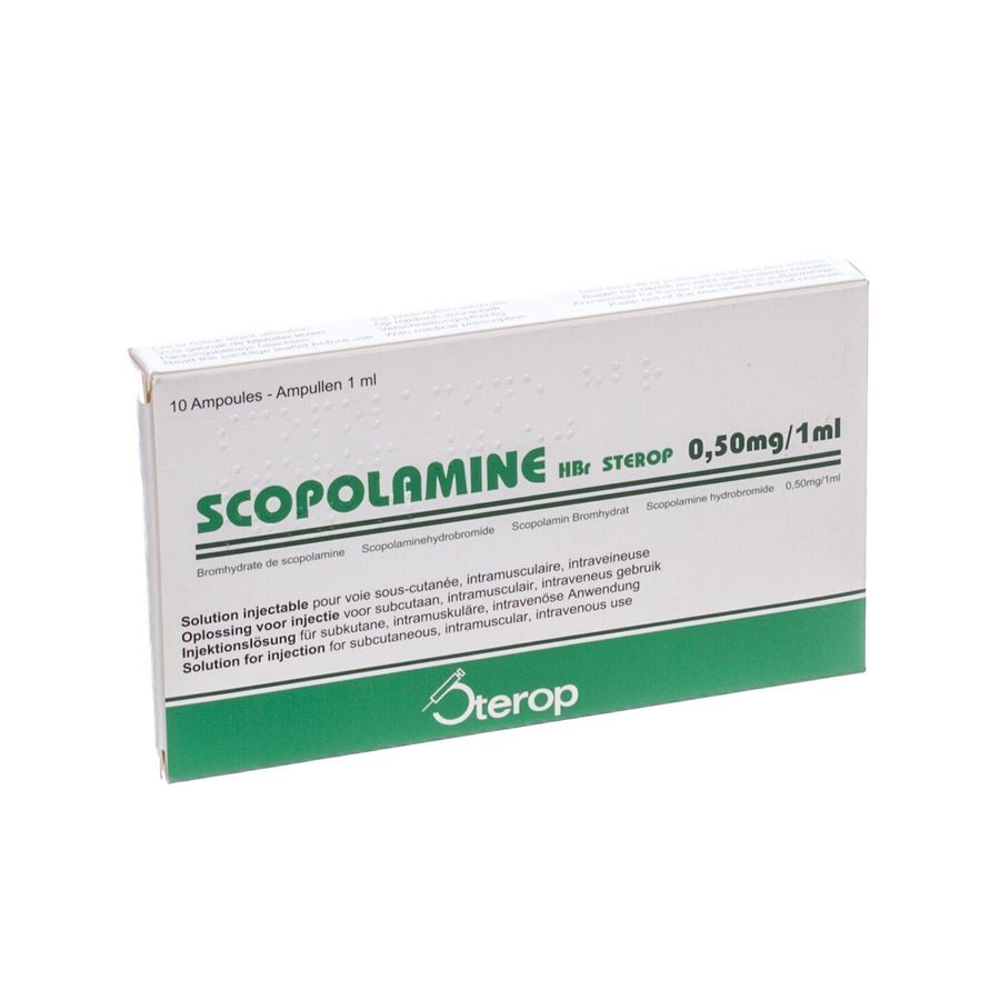 Achetez Scopolamine hbr amp 10x0,50mg/1ml en ligne ? | Multipharma.be