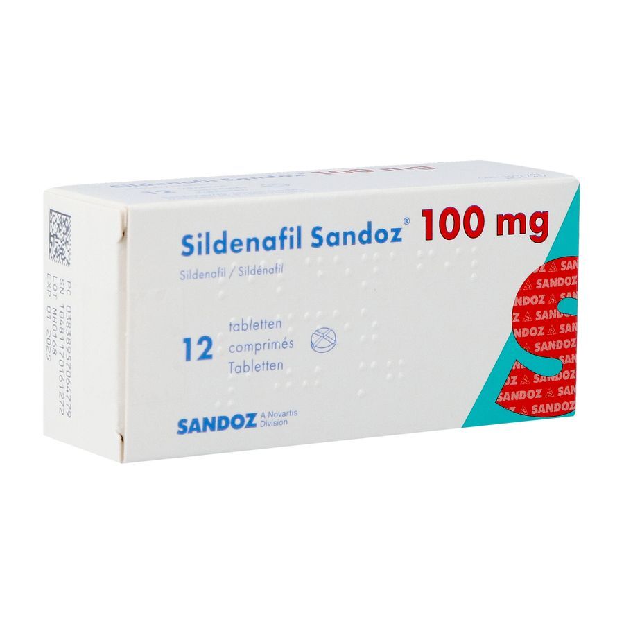 Achetez Sildenafil sandoz 100mg comp pell 12x100mg en ligne ...