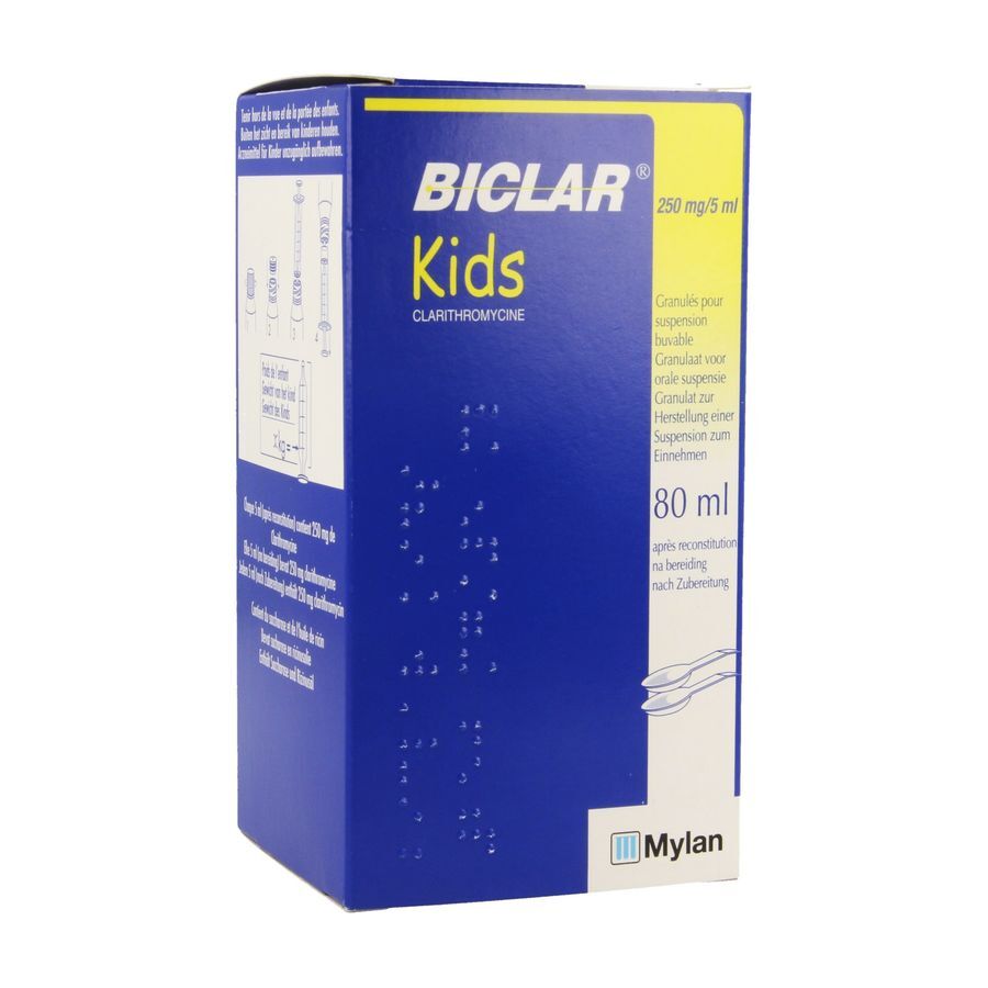 Achetez Biclar 250 kids gran susp 250mg/5ml en ligne ? | Multipharma.be