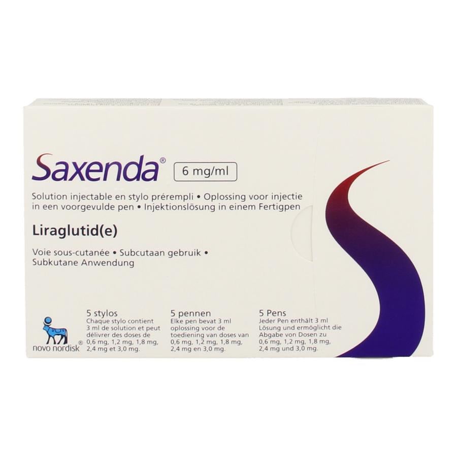 Saxenda 6mg/ml opl inj voorgevulde pen 5x3ml kopen? | Multipharma.be
