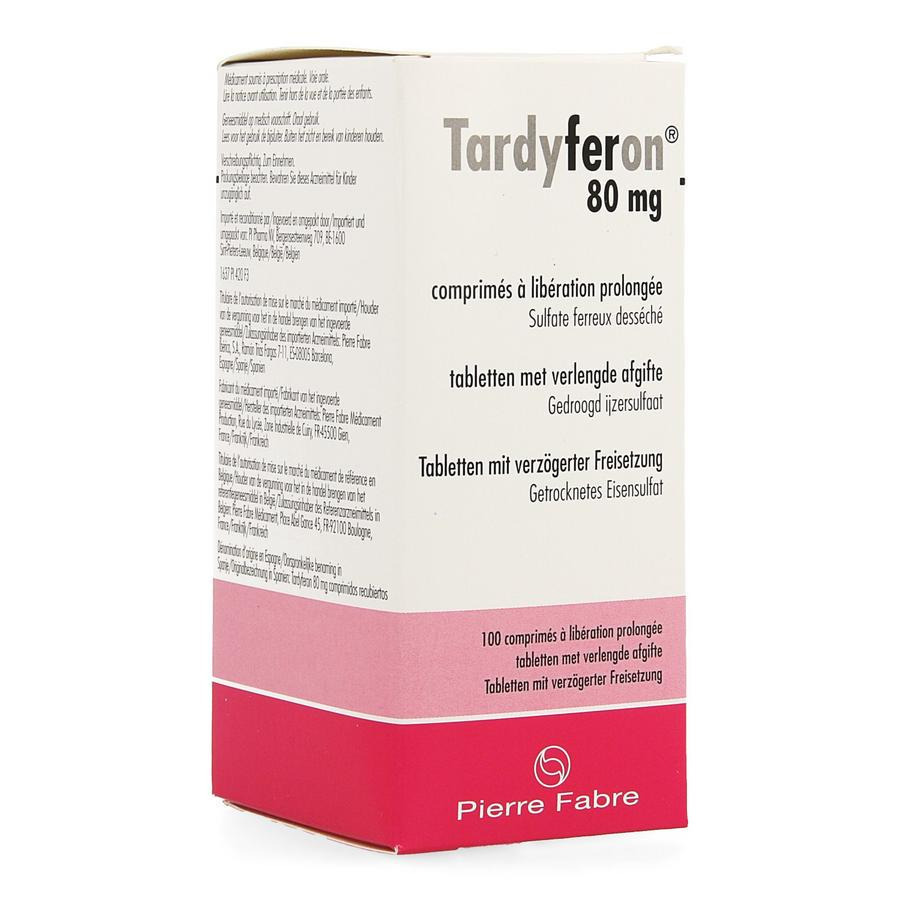 Achetez Tardyferon 80mg lib.prolongee comp 100 x 80mg pip en ligne ...