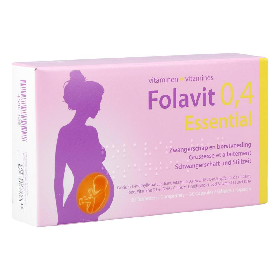 Folavit 0,4mg essential tabl 30 + caps 30 nf kopen? | Multipharma.be