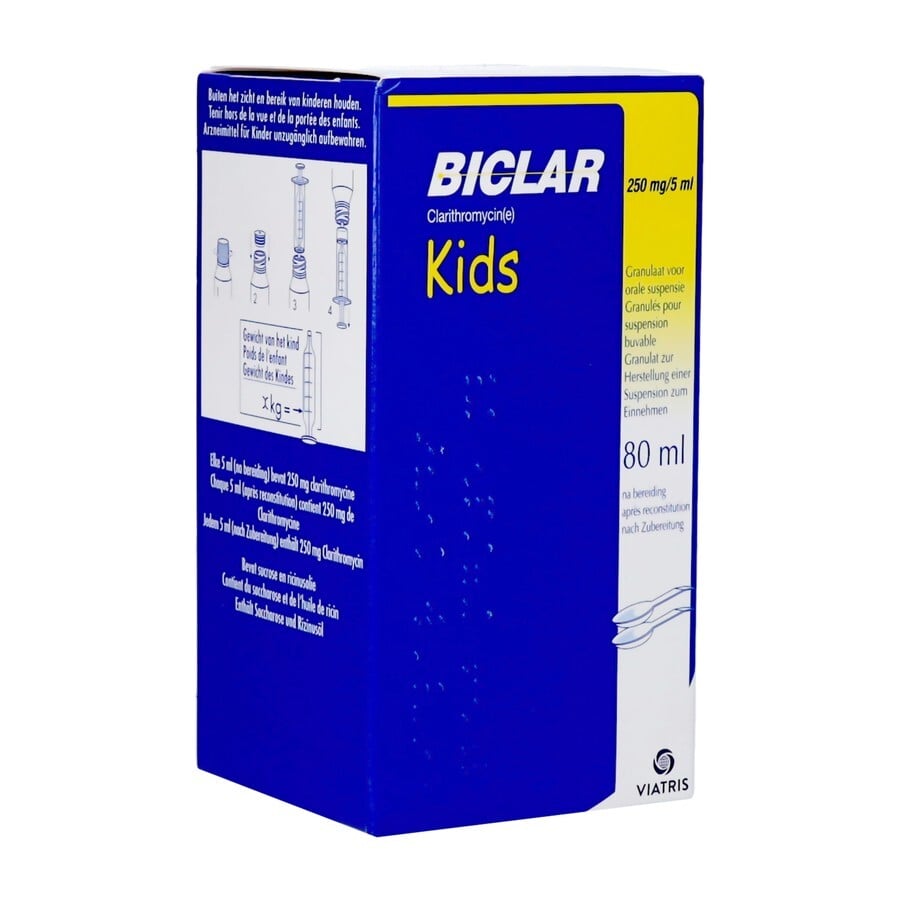 Achetez Biclar 250 kids gran susp 250mg/5ml en ligne ? | Multipharma.be